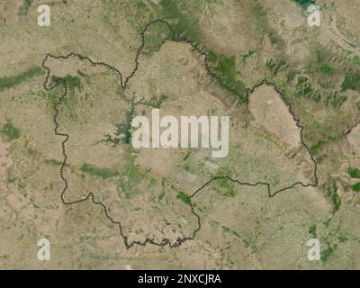 Shape of Kalasin, province of Thailand, with its capital isolated on a ...