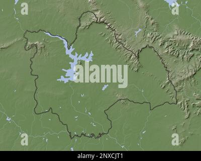 Kalasin, province of Thailand. Elevation map colored in wiki style with ...