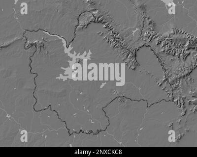 Kalasin, province of Thailand. Bilevel elevation map with lakes and ...