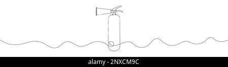 Continuous linear drawing of a fire extinguisher. Single line drawing ...