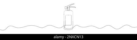 Continuous linear drawing of a fire extinguisher. Single line drawing ...