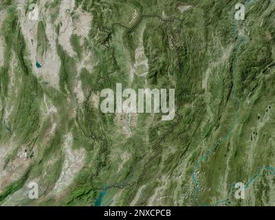 Nan, province of Thailand. High resolution satellite map. Corner ...