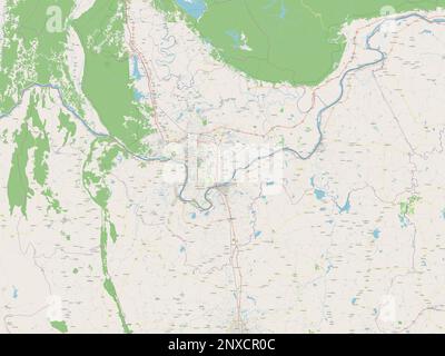 Nong Khai, province of Thailand. Open Street Map. Locations of major ...