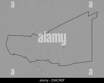 Pathum Thani, province of Thailand. Grayscale elevation map with lakes ...
