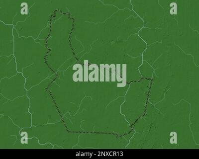 Nonthaburi, province of Thailand. Colored elevation map with lakes and ...
