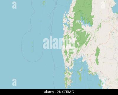 Phang Nga, province of Thailand. Open Street Map. Locations and names ...