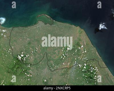 Pattani, province of Thailand. High resolution satellite map. Locations ...