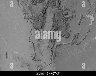 Phetchabun, province of Thailand. Elevation map colored in wiki style ...