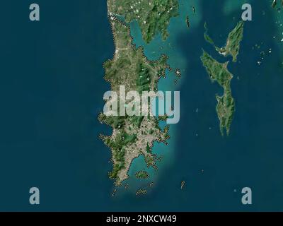 Phuket, province of Thailand. Low resolution satellite map. Locations ...
