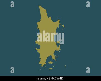Phuket, province of Thailand. Solid color shape. Locations and names of ...