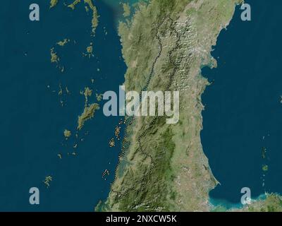 Ranong, province of Thailand. High resolution satellite map. Locations ...