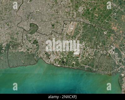 Samut Prakan, province of Thailand. Low resolution satellite map ...