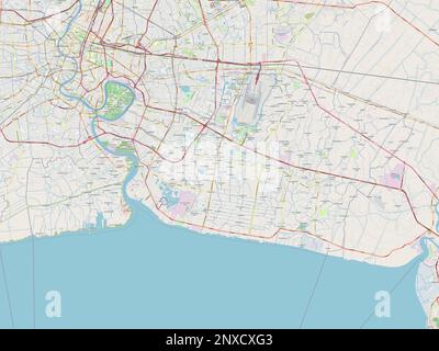 Samut Prakan, province of Thailand. Open Street Map. Locations of major ...