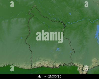 Si Sa Ket, province of Thailand. Solid color shape. Corner auxiliary ...