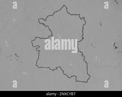 Sing Buri, province of Thailand. Grayscale elevation map with lakes and ...