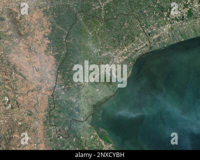 Samut Songkhram, province of Thailand. Low resolution satellite map ...