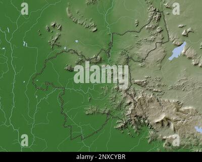 Saraburi, province of Thailand. Elevation map colored in wiki style ...