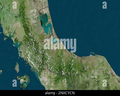 Songkhla, province of Thailand. High resolution satellite map. Corner ...