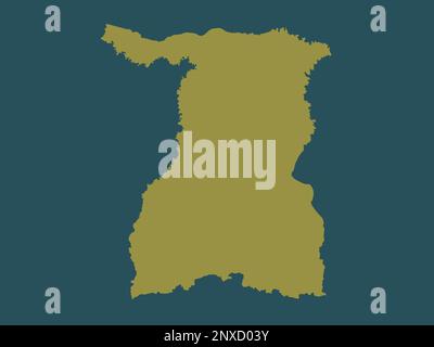 Shape of Surin, province of Thailand, with its capital isolated on ...