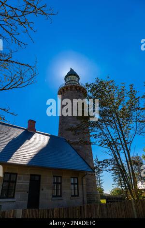 Lighthouse from the ground with blue sky from Denmark Lodbjerg Fyr ...