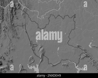 Udon Thani, province of Thailand. Bilevel elevation map with lakes and ...