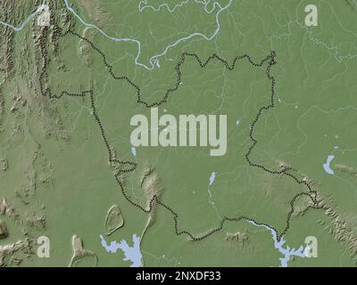 Udon Thani, province of Thailand. Colored elevation map with lakes and ...