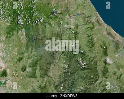 Yala, province of Thailand. High resolution satellite map. Locations ...