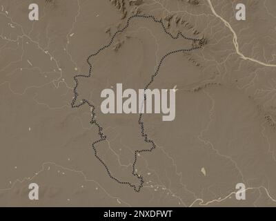 Yasothon, province of Thailand. Colored elevation map with lakes and ...