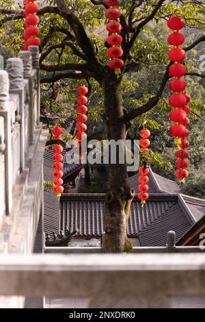 Red lantern in Faxi Temple, Hangzhou Stock Photo - Alamy