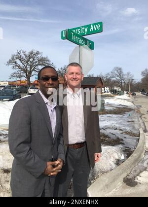 Waterloo Mayor Quentin Hart, left, addresses community concerns of the ...