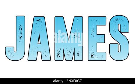 Blue name text James on white Stock Photo - Alamy