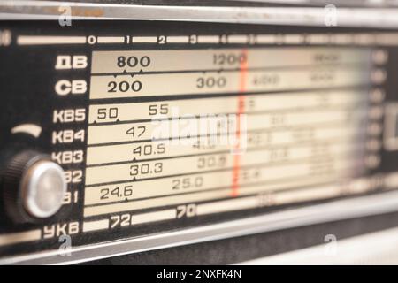 Old time radio selector close up Stock Photo - Alamy