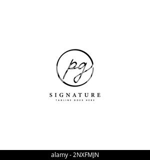 PG Initial Logo in Signature Style for Photography and Fashion Business ...