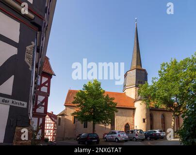Schlitz (Vogelsbergkreis), Old Town with City church, Hinterburg Castle ...