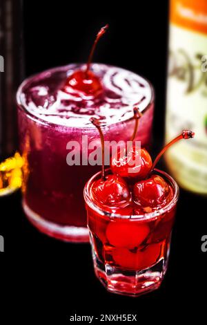 cherry-based refreshing alcoholic drink, red color, sweet taste ...