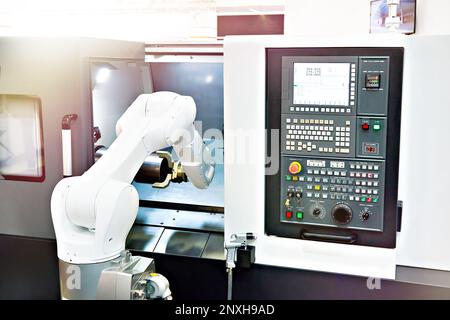Standard universal industrial robot with part and press brake sheet ...