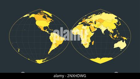 Network map of the world. Interrupted Quartic Authalic projection ...