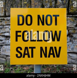 Do Not Follow SAT NAV Warning Sign for Red Bank Road, Grasmere Village ...