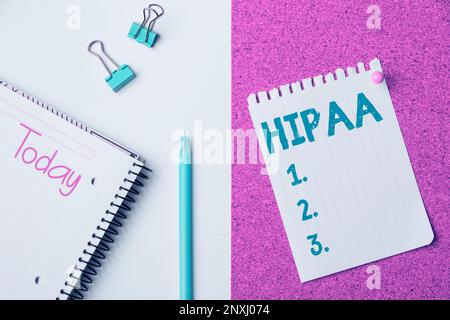 Writing displaying text Hipaa. Word Written on Acronym stands for ...