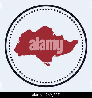 Sentosa icon. Round logo with island map and title. Stylish Sentosa ...