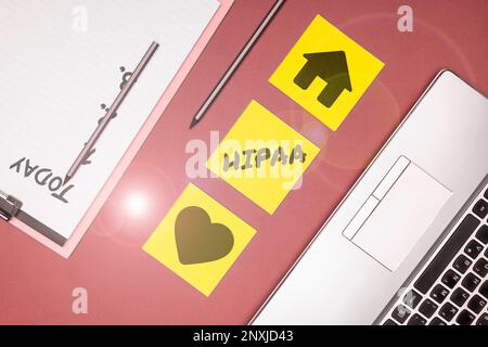 Sign displaying Hipaa. Business concept Acronym stands for Health ...