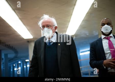 Senator Bernie Sanders (I-VT) walks through the U.S. Capitol, in ...
