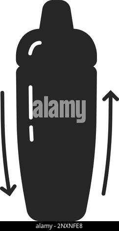 Shake well icon logo sign vector outline in black and white color Stock ...