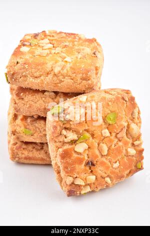 Pista bakery biscuit isolated on white background with clipping path ...