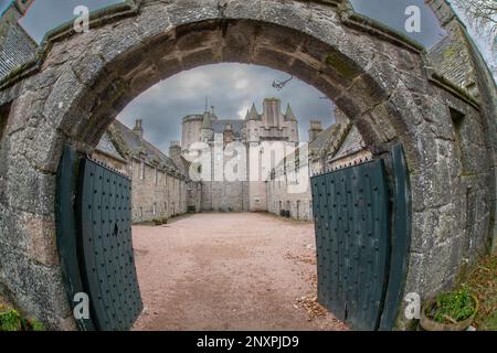 Castle Fraser through the courtyard gateway, Kemnay, Aberdeenshire ...