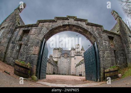 Castle Fraser through the courtyard gateway, Kemnay, Aberdeenshire ...