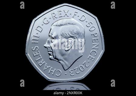 The first King Charles 50p coin of 2023. The reverse features Professor ...