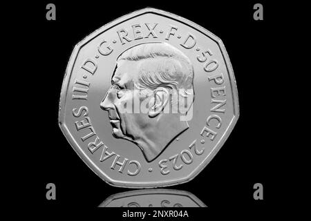 The first King Charles 50p coin of 2023. The reverse features Professor ...