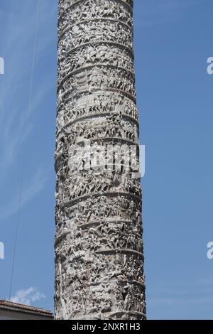 Column of Marcus Aurelius. Relief of Danubian or Marcomannic War. Rome ...