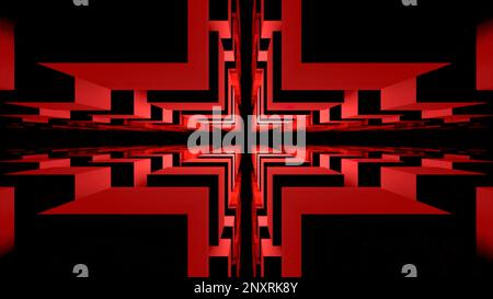 Gap in space of squares. Design. Sacral cleft in labyrinth. 3D space of ...